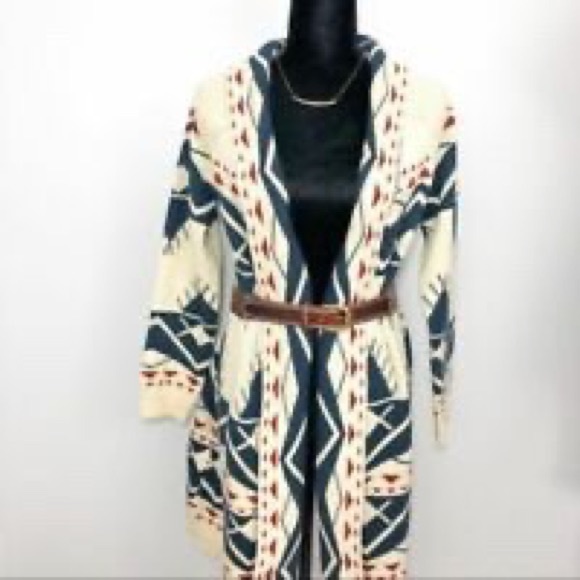 Anthropologie | Sweaters | Anthro Oliver By Escio Aztec Drape Cardigan ...